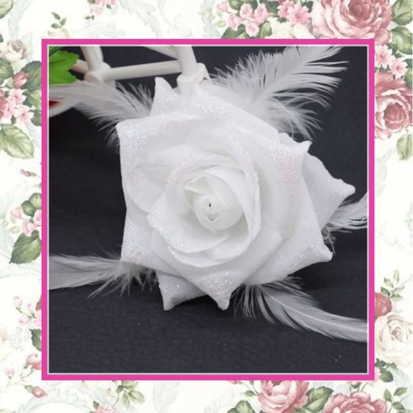 Unique Styles hair flower | Accessories | White Rose Bridal Hair Clip ...